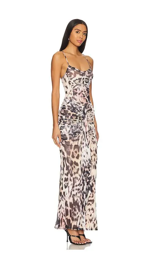 AFRM Azula Ruched Mesh Maxi Dress