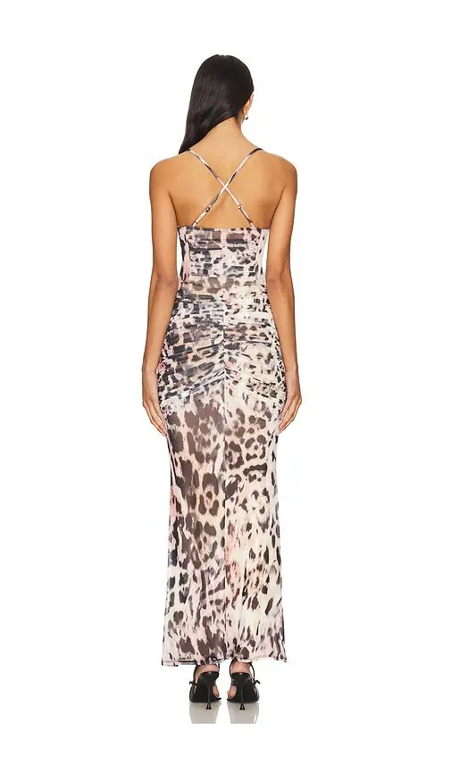 AFRM Azula Ruched Mesh Maxi Dress