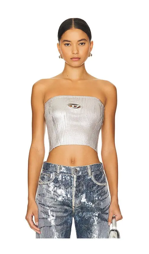 DIESEL M-clarksvillex-c Metallic Tube Top