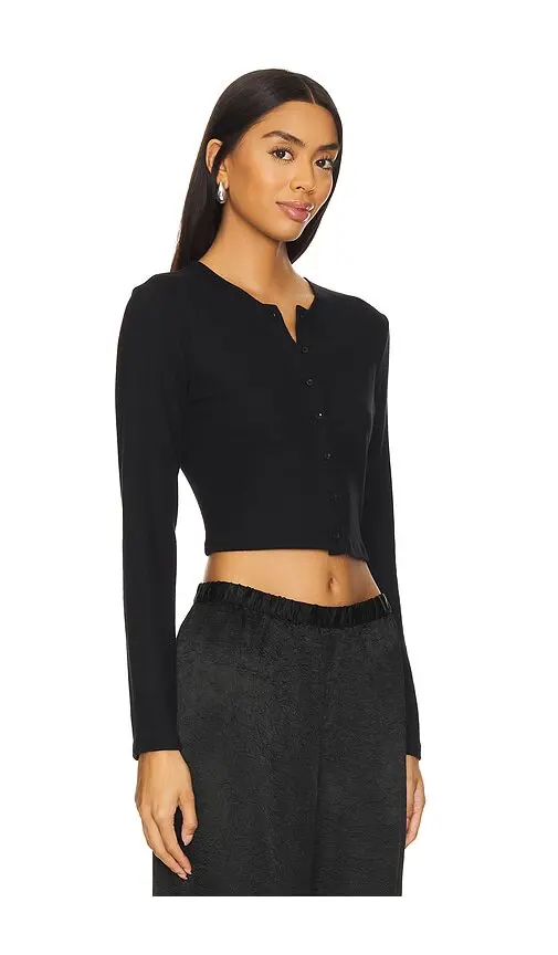 LESET Lauren Crop Cardigan - Black