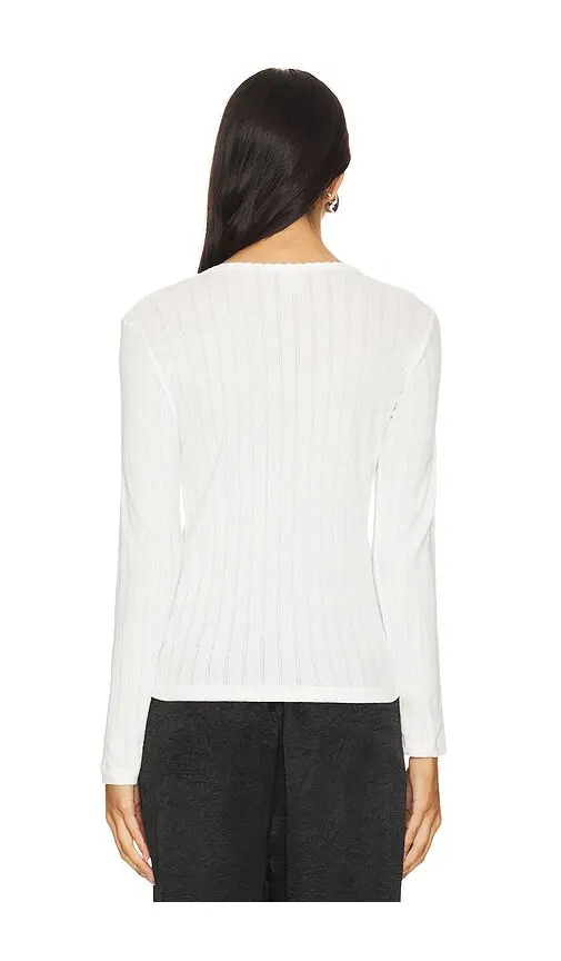 LESET Pointelle Long Sleeve - White
