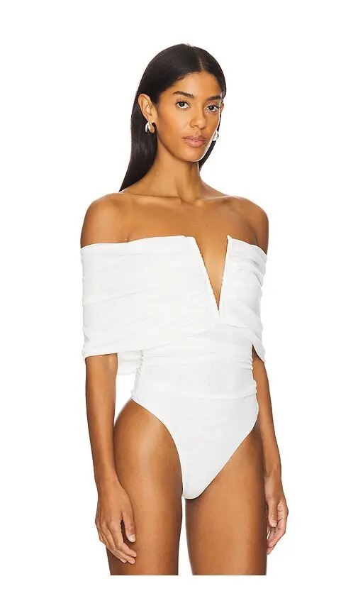 WeWoreWhat Ruched Off Shoulder Bodysuit