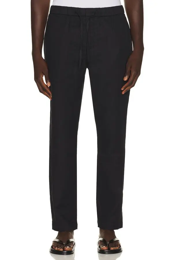 Frescobol Carioca Oscar Linen Chino Pant In Blue - Black
