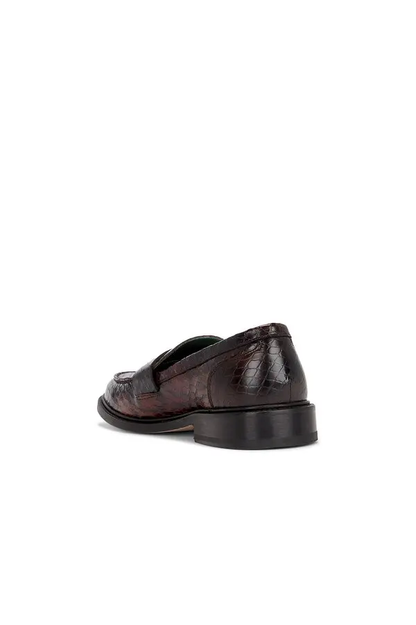 VINNY'S Townee Penny Loafer - Dark Brown Python Pattern