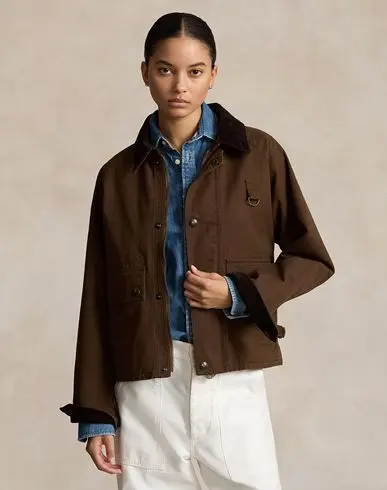 Ralph Lauren Cropped Utility Jacket Jacket Size Cotton
