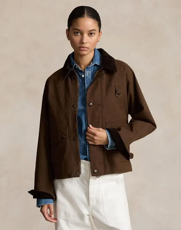 Ralph Lauren Cropped Utility Jacket Jacket Size Cotton