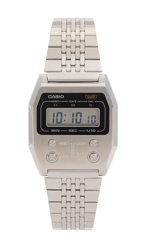 Casio A1100 Series Digital Watch - Metallic Silver