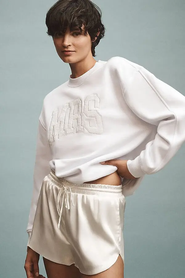 Anthropologie Mrs. Lace Crew-neck Sweatshirt