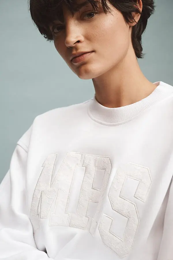 Anthropologie Mrs. Lace Crew-neck Sweatshirt