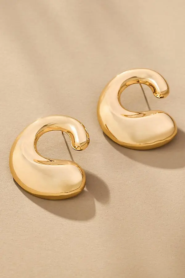 Anthropologie Wavy Sculptural Post Earrings