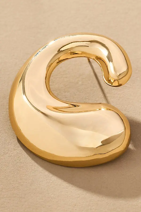 Anthropologie Wavy Sculptural Post Earrings