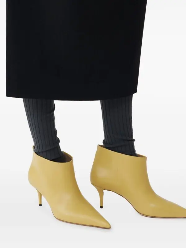 Fabiana Filippi Leather Ankle Boots - Yellow