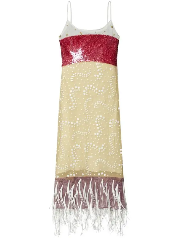 Tory Burch Crystal-embroidered Slip Dress