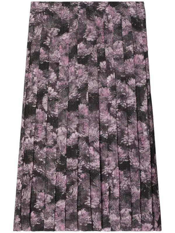 Tory Burch Printed Pleated Midi Skirt - Pink