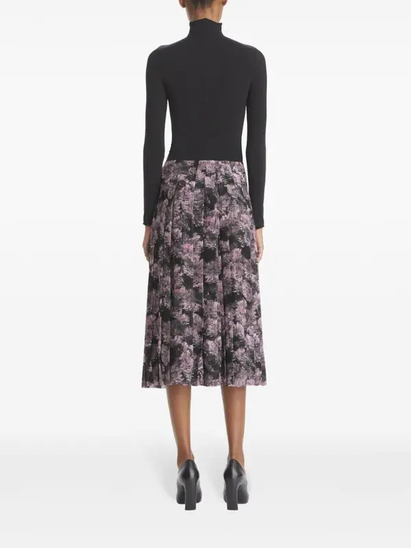 Tory Burch Printed Pleated Midi Skirt - Pink
