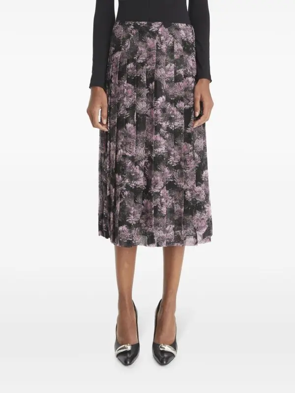 Tory Burch Printed Pleated Midi Skirt - Pink