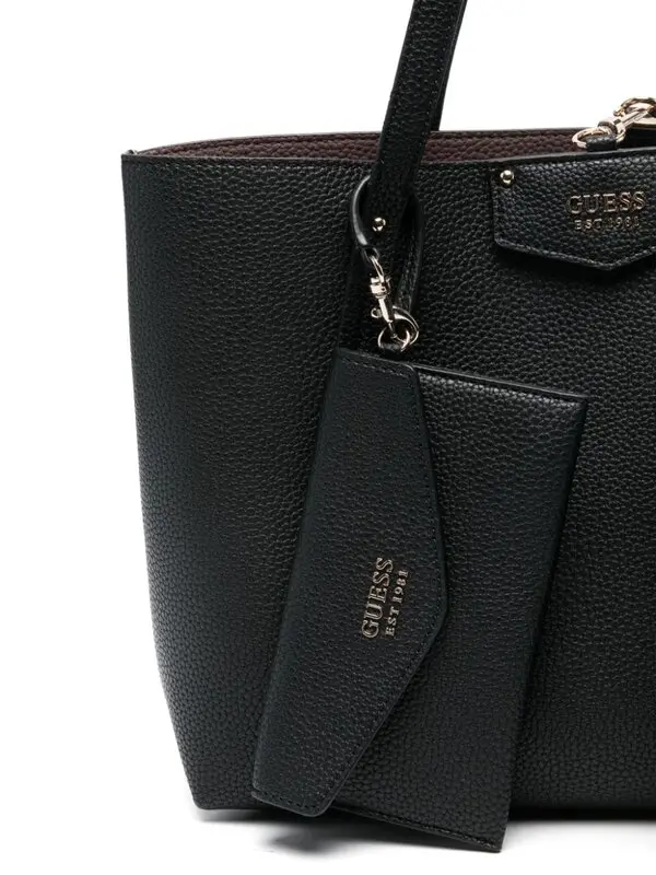 Stevige boodschappentas met leren handvatten zwart - Mode accessoires kopen? | Korting tot 61