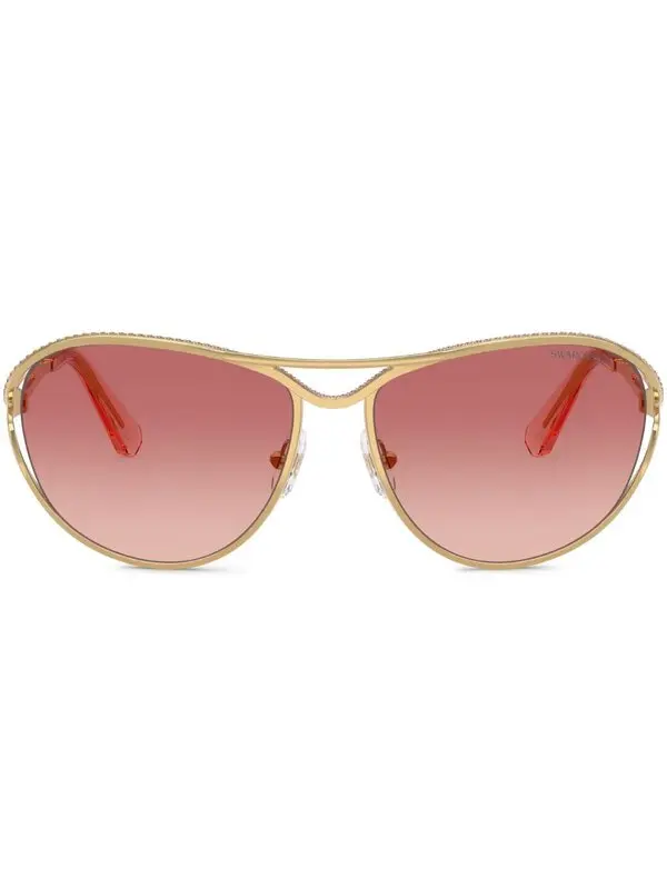 SWAROVSKI Round-frame Sunglasses - Gold