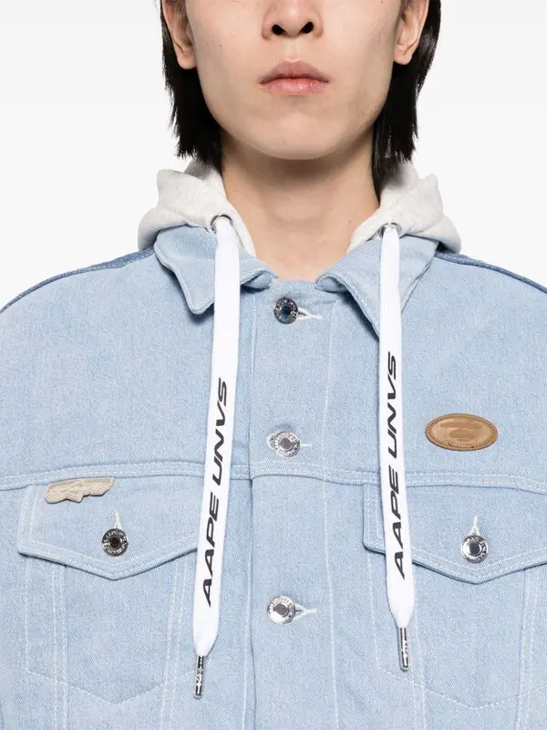 AAPE BY *A BATHING APE® Logo Patched Denim Jacket