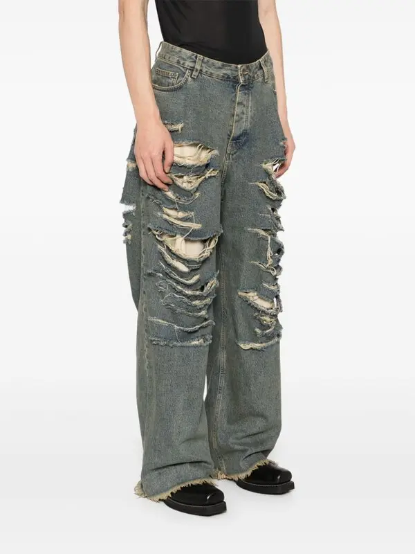 424 Ripped Wide Leg Jeans