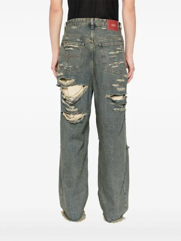 424 Ripped Wide Leg Jeans