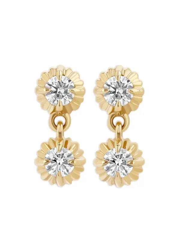 Lizzie Mandler 18kt Yellow Diamond Drop Earrings - Gold