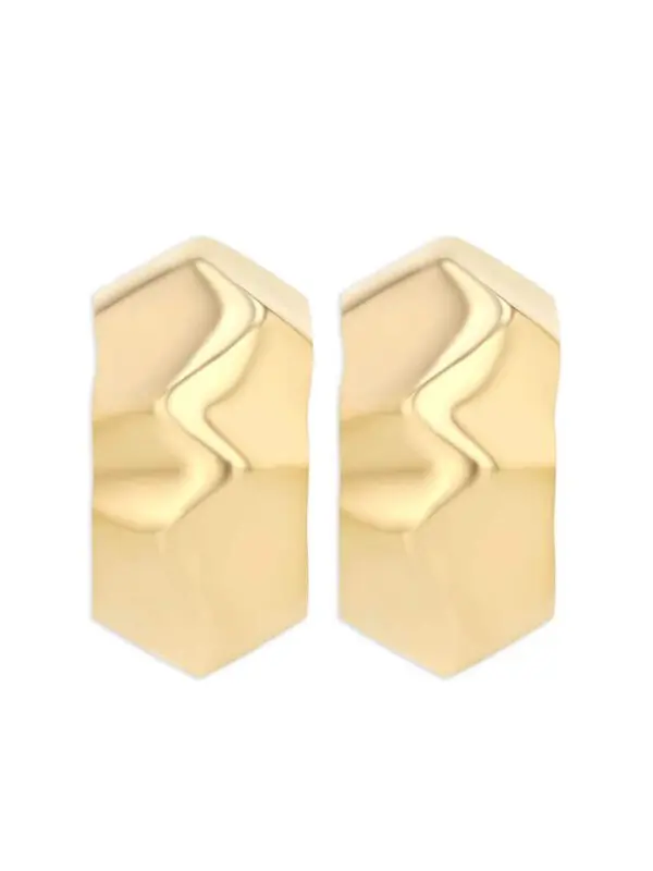 Lizzie Mandler 18kt Yellow Wave Hoop Earrings - Gold