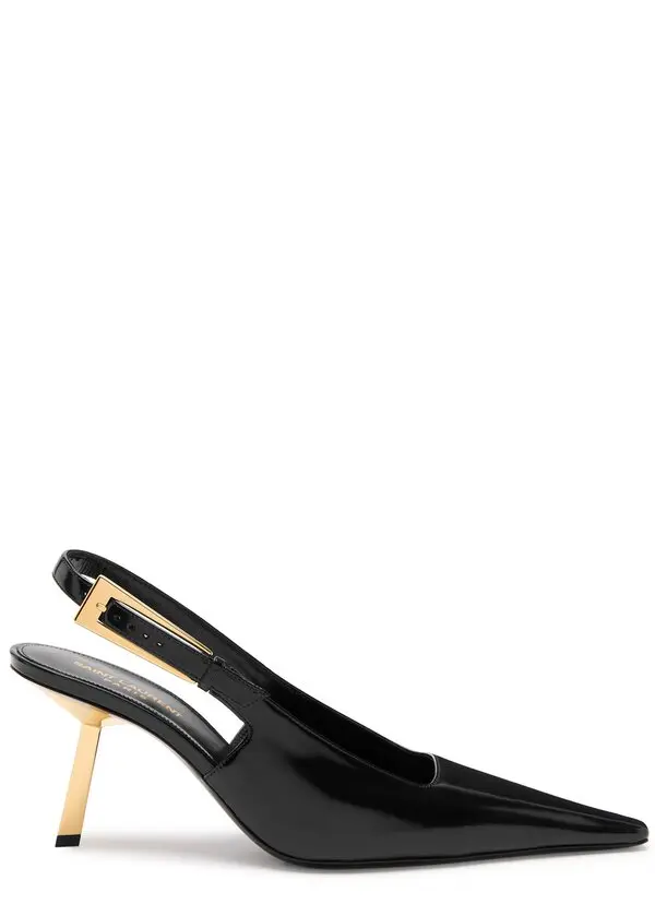 Saint Laurent Lee 75 Slingback Pumps - Black
