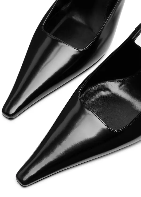 Saint Laurent Lee 75 Slingback Pumps - Black