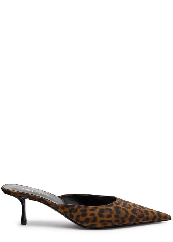 Saint Laurent Barbara 55 Animal-print Mules