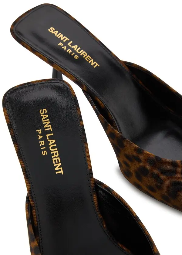 Saint Laurent Barbara 55 Animal-print Mules