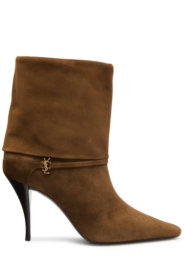 Saint Laurent Niki 90 Suede Ankle Boots