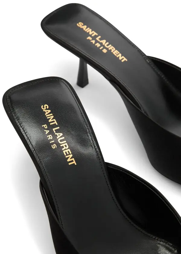 Saint Laurent Barbara 55 Satin Mules