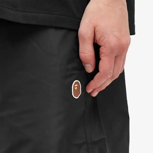A BATHING APE Ape Head Nylon Beach Short - Black