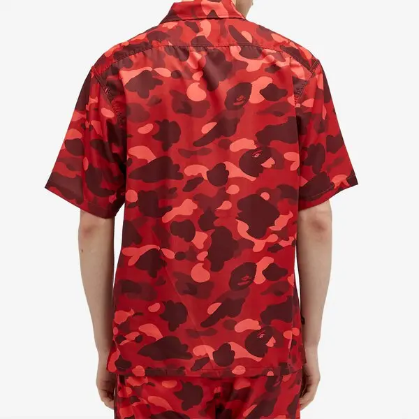 A BATHING APE Colour Camo One Point Vacation Shirt - Red