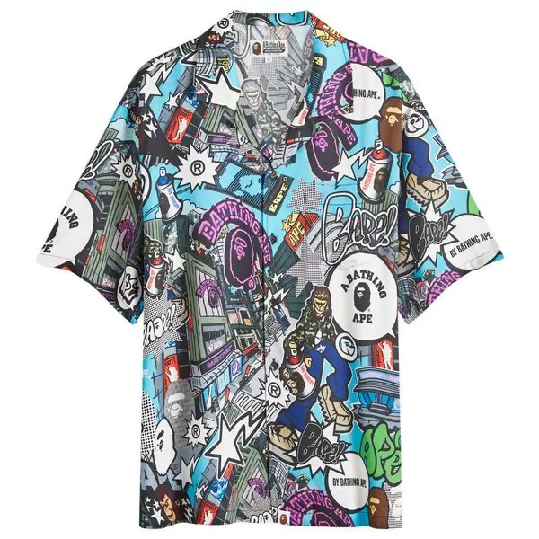 A BATHING APE Comic Art Vacation Shirt