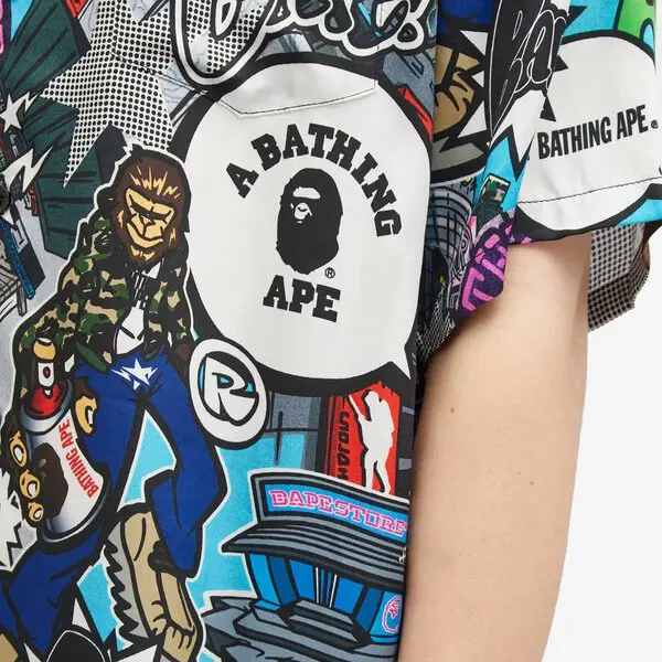 A BATHING APE Comic Art Vacation Shirt