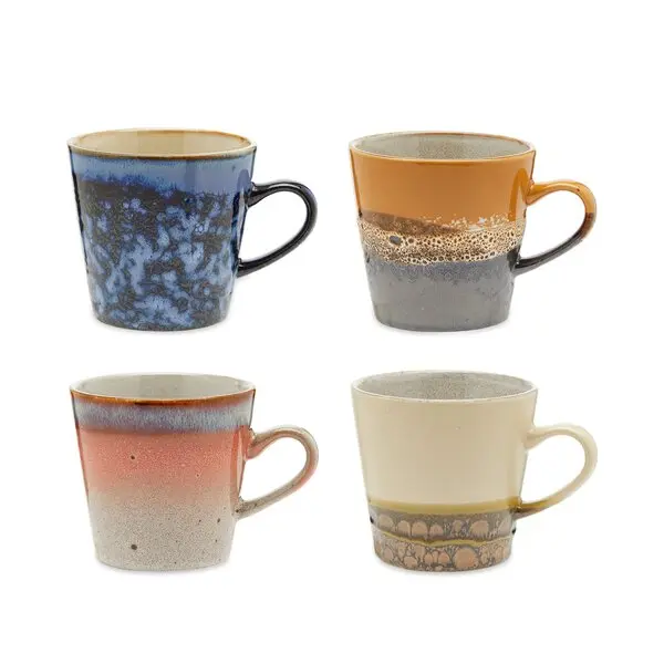 HKLIVING Americano Mugs Set Of 4 - Assorted