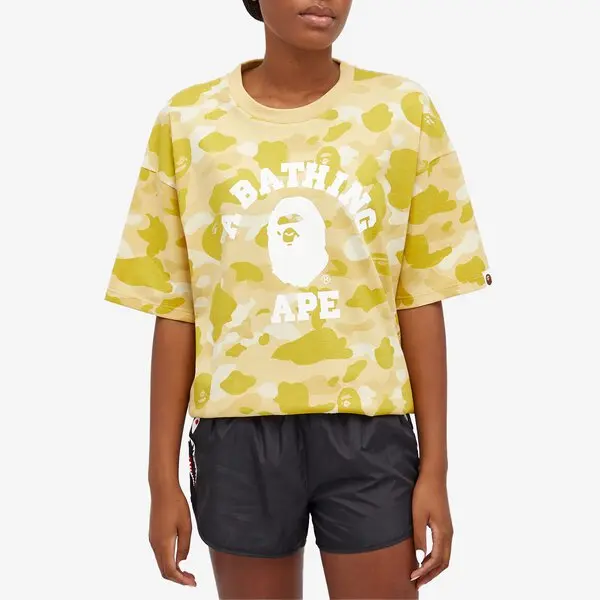 A BATHING APE Color Camo College T-shirt Relax