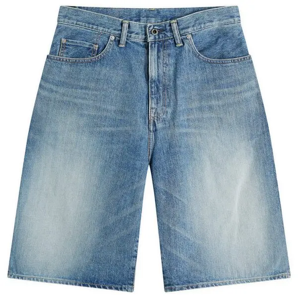 A BATHING APE College Denim Shorts - Light Indigo