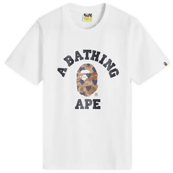 A BATHING APE I Love College T-shirt - White X Brown