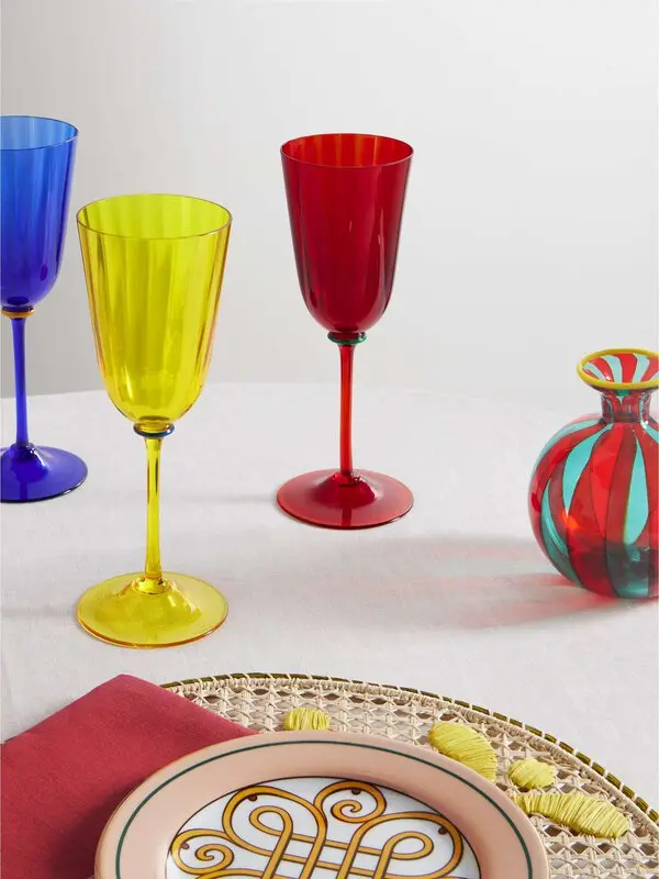 La DoubleJ Set Of Eight Murano Wine Glasses - Multi