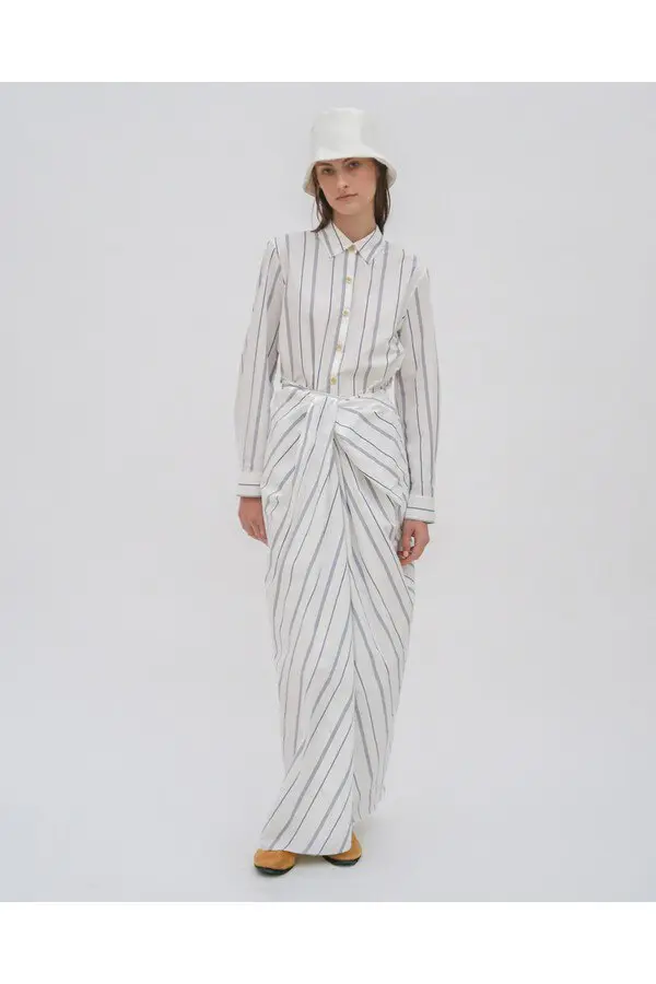 Rosetta Getty Pull-on Twist-front Maxi Skirt