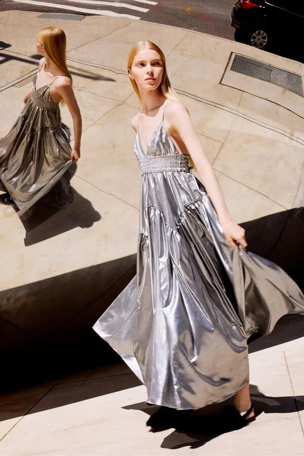 Rosetta Getty Gathered Peplum Camisole Dress