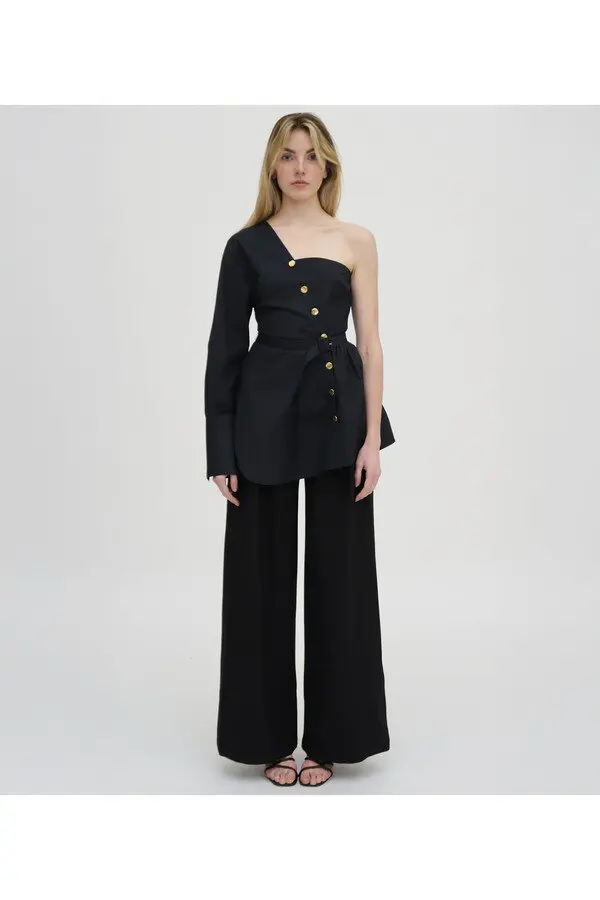 Rosetta Getty Asymmetric One Shoulder Shirt