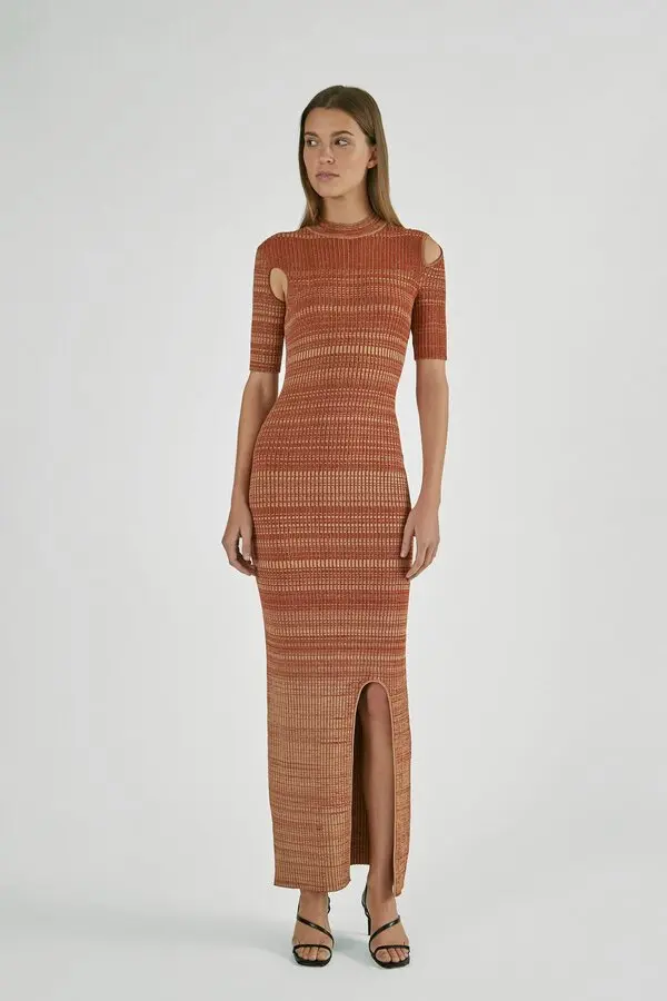 yigal azrouel knit dress Cut25 By Yigal Azrouel Women's Micro Knit Fitted Long Sleeve Dress Yellow  Pre-Owned