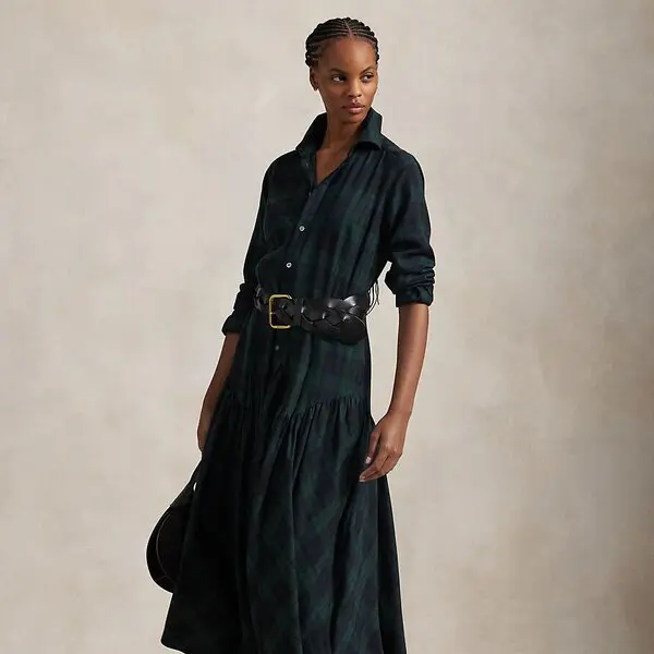 plaid dress a line Rowan Plaid Midi Dress main image 1