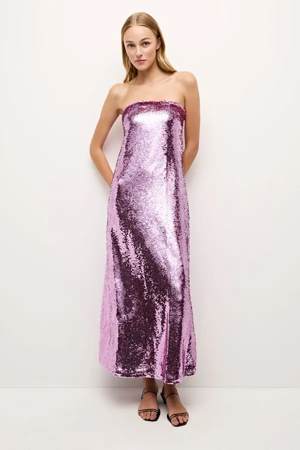 MARIE OLIVER Nalonie Strapless Sequin Dress