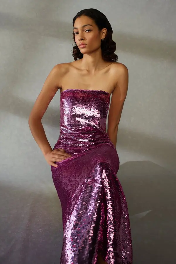 MARIE OLIVER Nalonie Strapless Sequin Dress