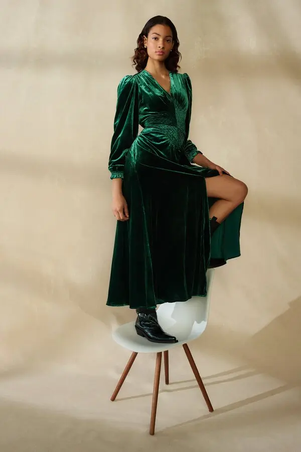 MARIE OLIVER Elsabeth Velvet Maxi Dress